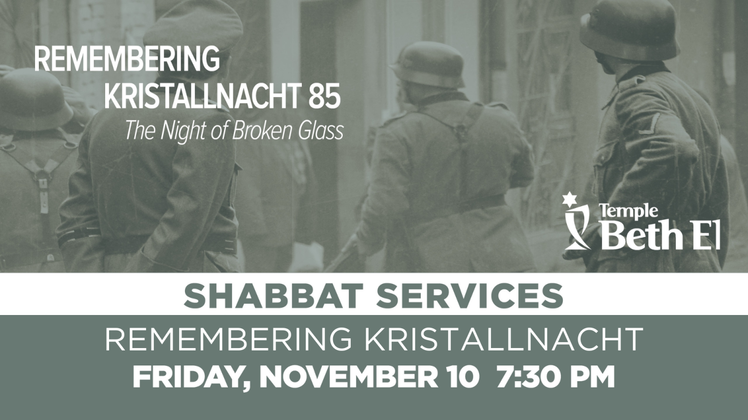 Shabbat Evening Services: Remembering Kristallnacht - Temple Beth El of Boca Raton