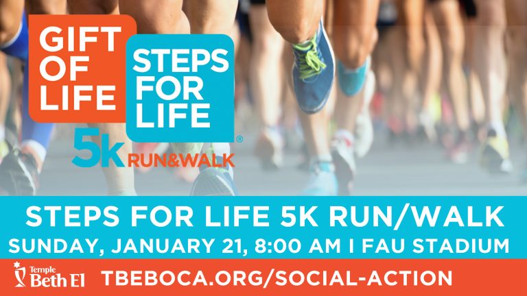 Steps for Life 5k Run/Walk - Temple Beth El of Boca Raton