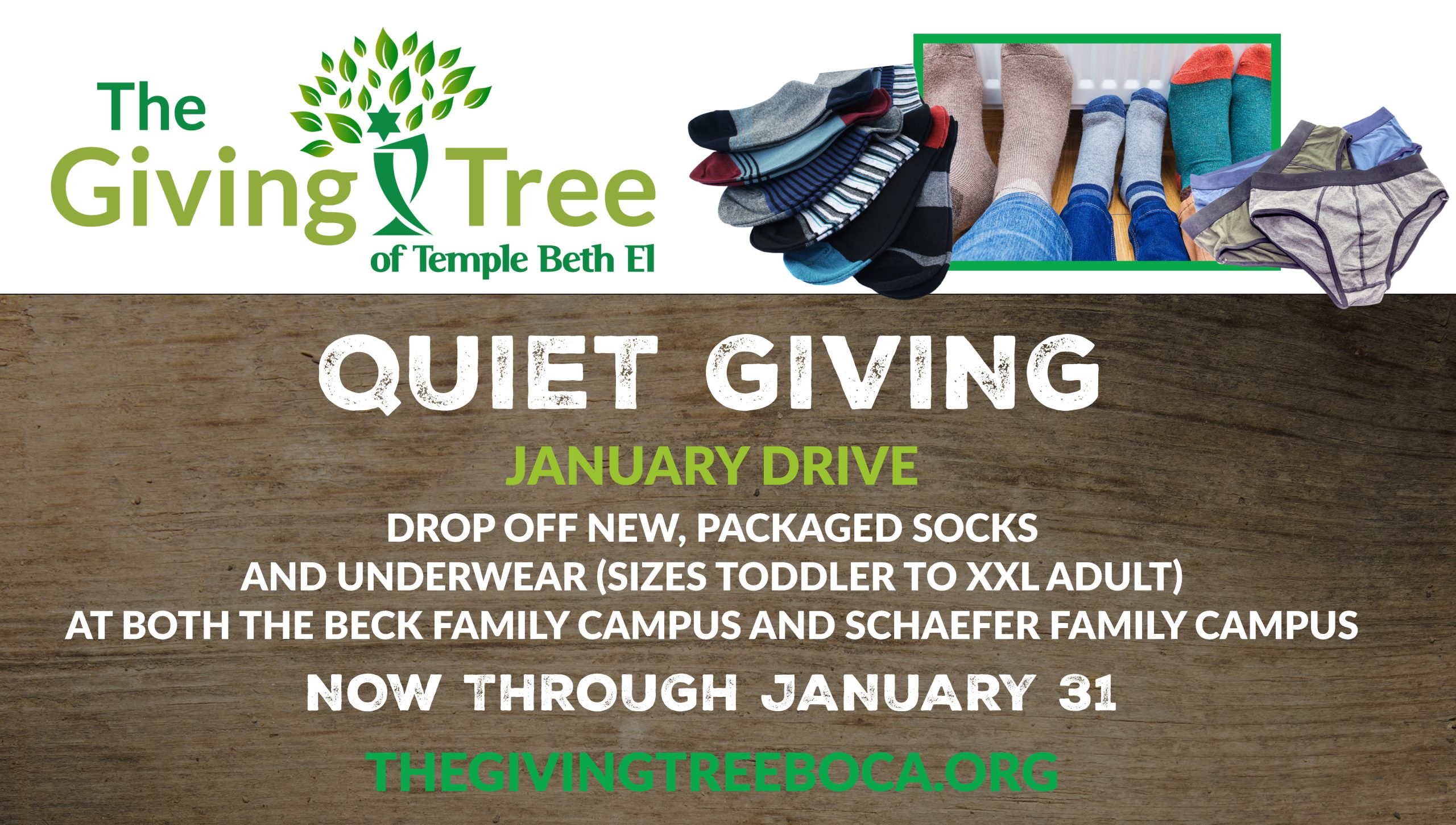 The Giving Tree: Quiet Giving Sock and Underwear Drive - Temple Beth El of Boca Raton