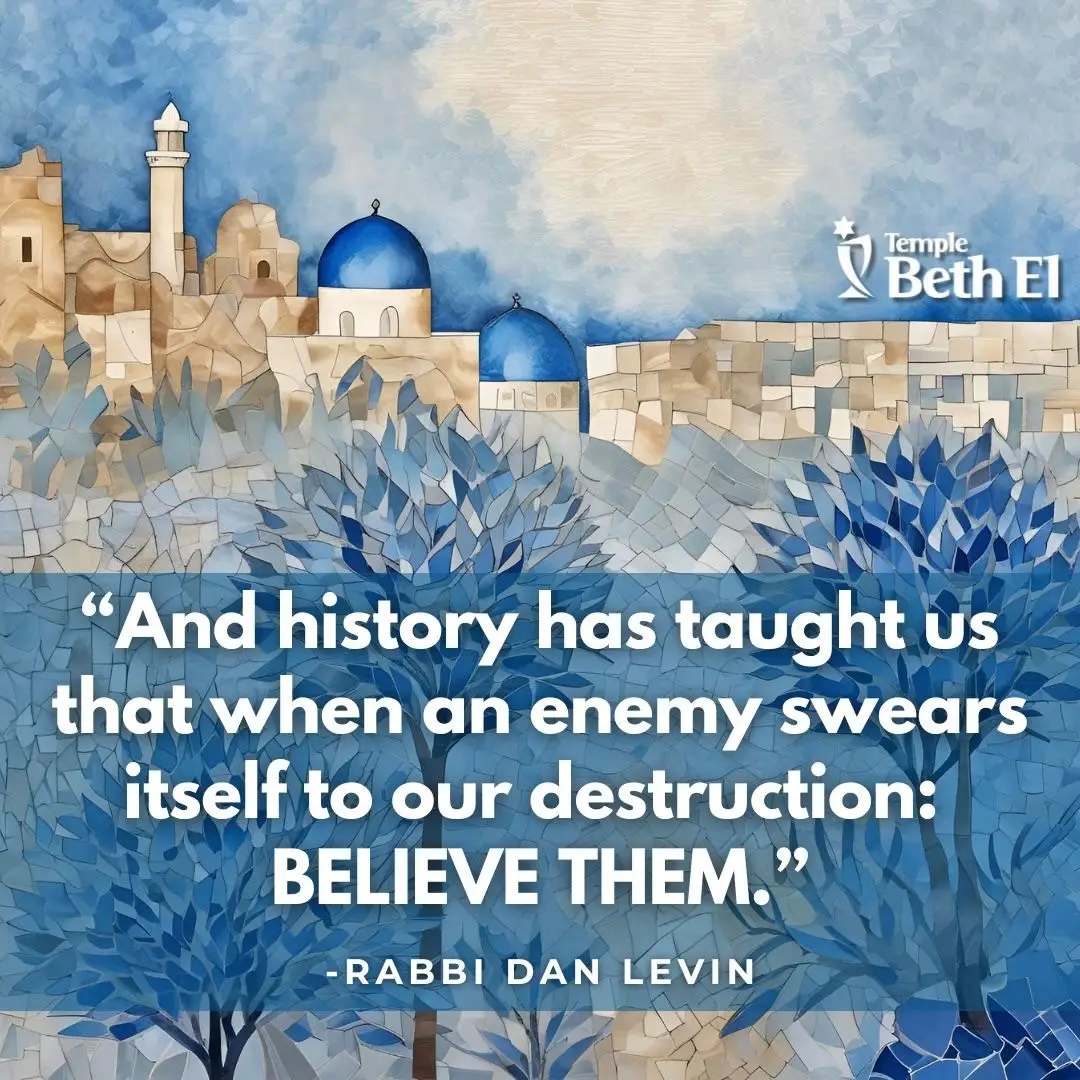 Prayers for Israel: Shabbat Message from Rabbi Dan Levin - Temple Beth ...